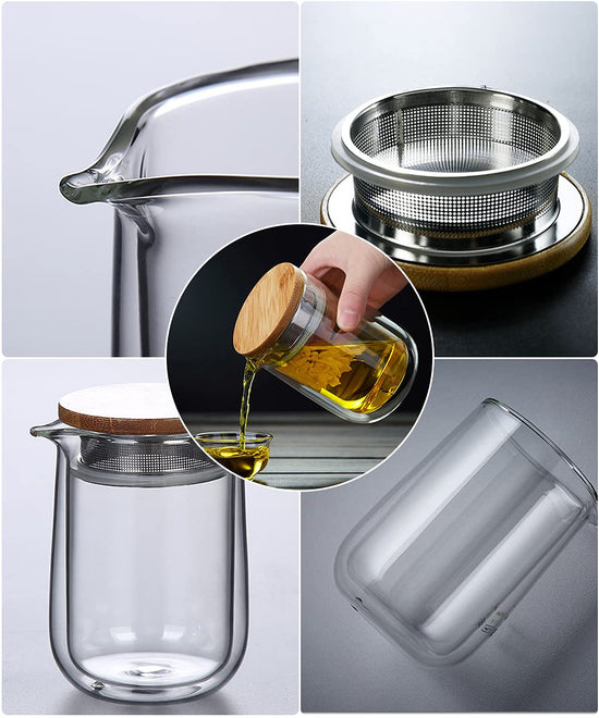 IwaiLoft 2層断熱ガラス コーヒーサーバー ダブルウォール ジャグ 耐熱ガラス ティーポット ワンタッチ リーフポット・ピュア 電子 – 茶器・コーヒー用品を選ぶ - IwaiLoft